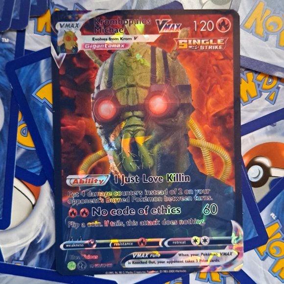 Games | Krombopulos Michael Pokemon Card Rick And Morty | Poshmark